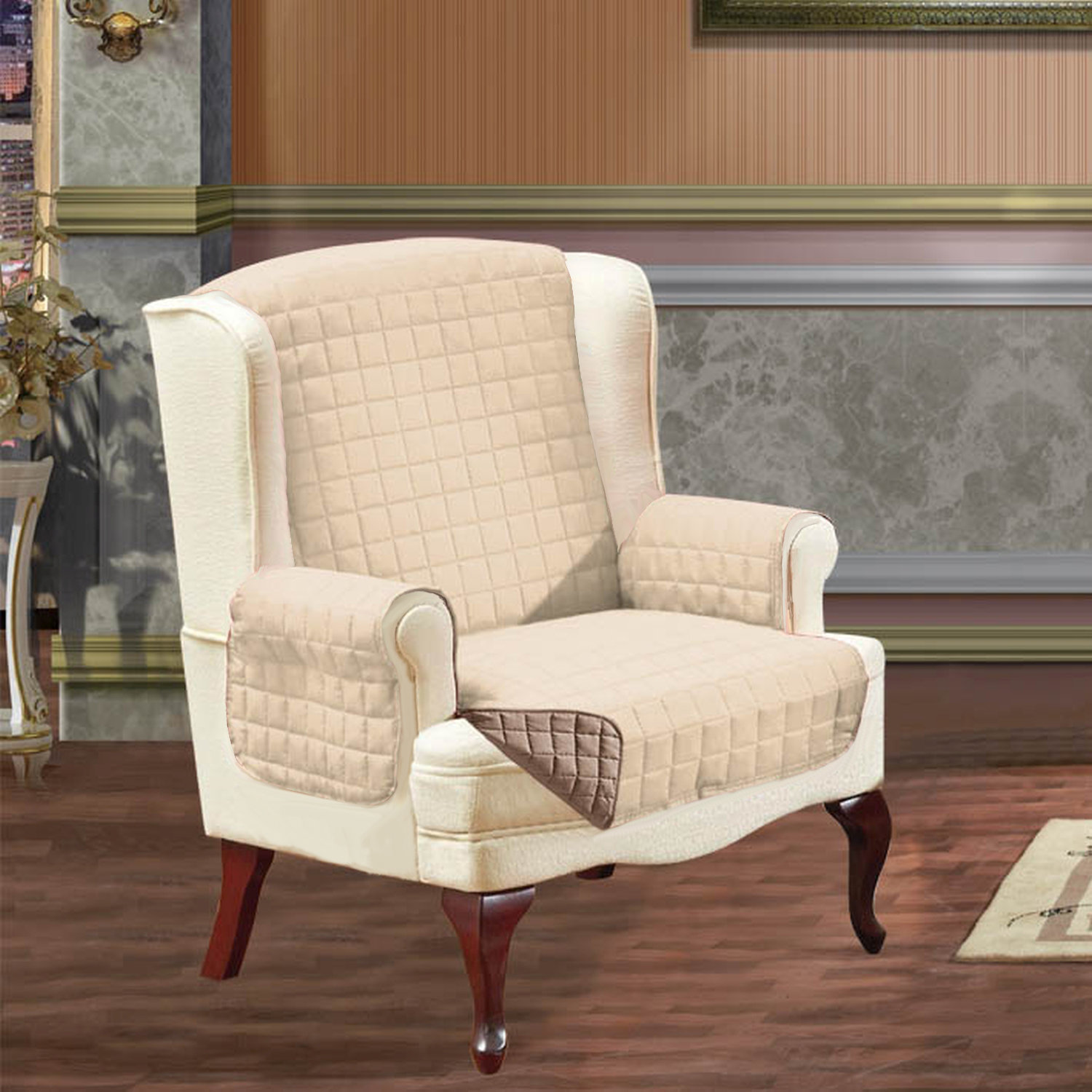 Wayfair Basics Armchair Slipcover Wayfair Basics Color Beige